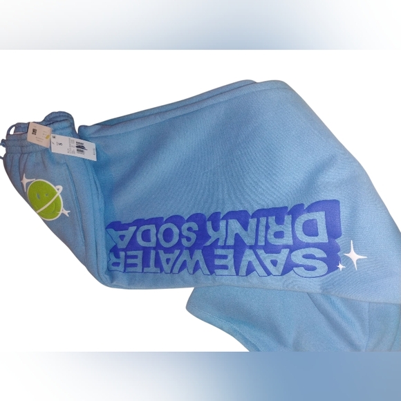 Poppi | Pants & Jumpsuits | Poppi Blue Graphic Sweatpants Save Water ...